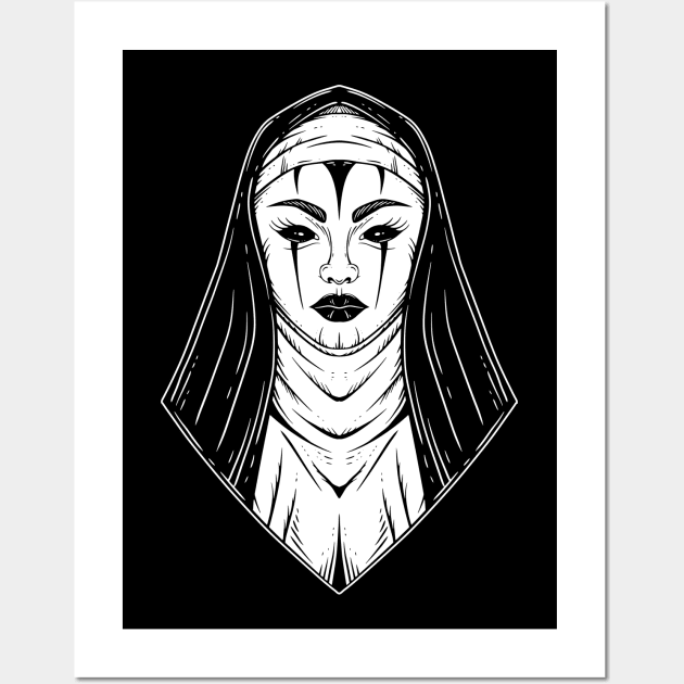 Dark Nun Prayer Girl Skull Horror Ghost - Nun - Posters and Art Prints ...